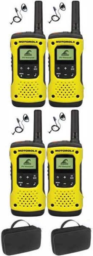 Set van 4 Motorola TLKR T92 H2O IP67 PMR446 Portofoons met D-shape ...