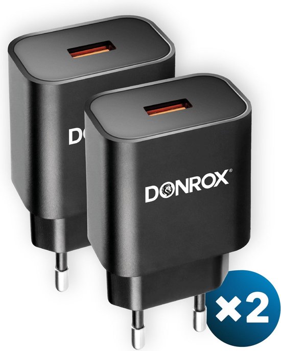 2 x Donrox Charge A201 – USB Adapter Universeel– Slimme Universele ...