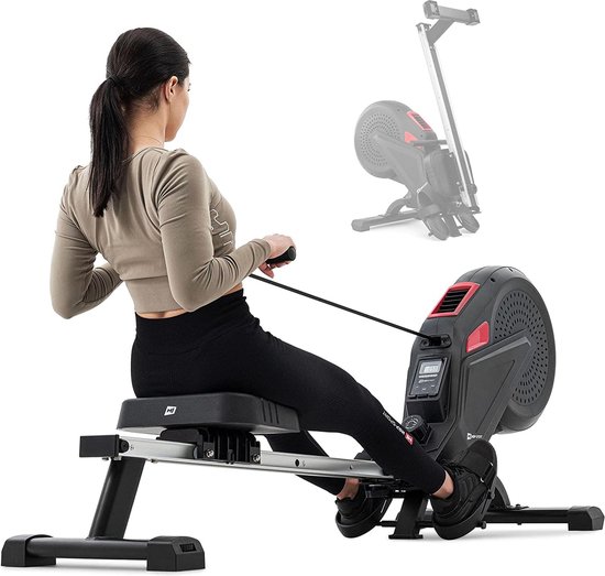 Hop-Sport HS-070R Rush opvouwbare indoor roeitrainer, luchtweerstand, 8 verstelbare... | bol