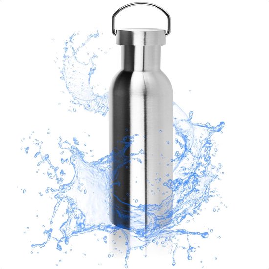 RVS drinkfles met handvat - hoogwaardige thermo fles - breukvast en BPA ...