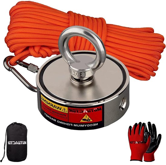 Fishing magnet set double sided 500 kg robust neodymium magnet N52 ...