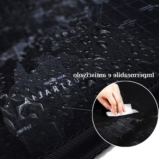 XL World Map Gaming Muismat - 60 x 30 cm - Antislip - Natuurlijk rubber ...