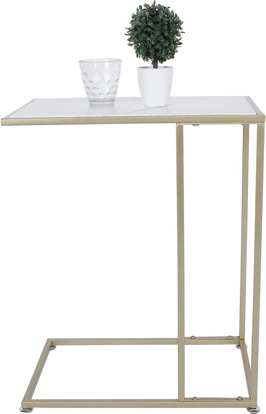 C-vorm Bijzettafel met Gouden Metalen Frame - Salontafel Sofa Tafel ...