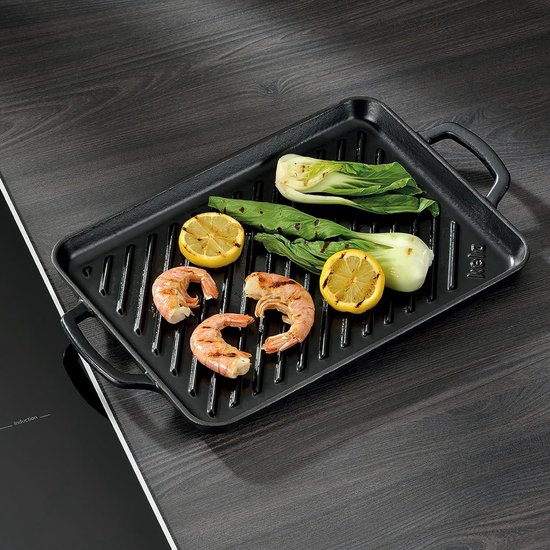 Gietijzeren zwart ruw geëmailleerde Grillplaat Calido - hittebestendig ...