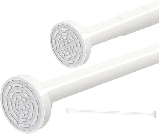 Telescoopstang 150-250 cm uittrekbaar - roestvrij staal - draaibaar - wit - badkamer... | bol