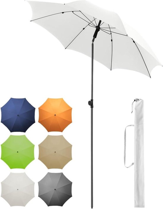 Strandparasol wit 180 cm - M L XL - extra grote parasol Strandparasol | bol