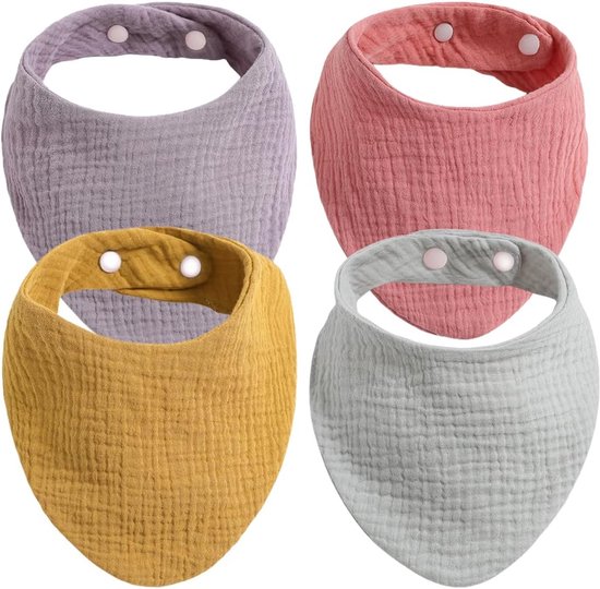 Set van 4 baby-absorberende driehoekige doeken voor jongens en meisjes ...
