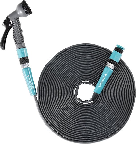 Tuinslang 15 meter lang - Flexibele slang met sproeikop - Platte ...