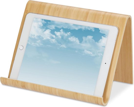 Houten tablet standaard voor in de keuken of op het bureau - modern ...