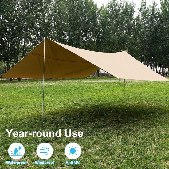 Ultralicht tentzeil 3 x 36 m - Compleet met steunstangen - Haringen en ...