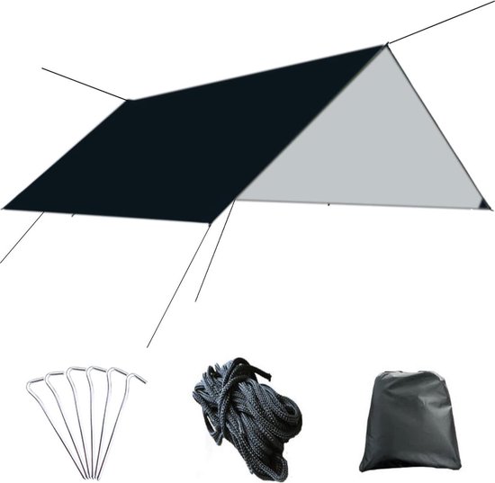 Licht en compact waterdicht tentzeil met regenbescherming en zonwering ...