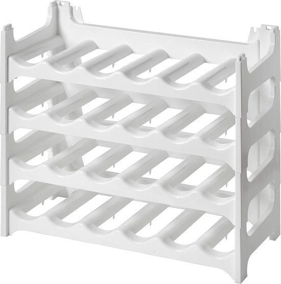 Modulair stapelbaar flessenrek voor 24 flessen - wit wijnrek design | bol