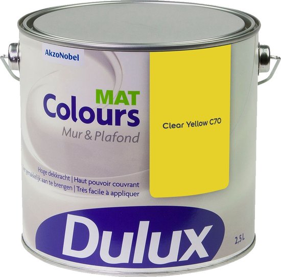 Dulux Colours Mur & Plafond Mat Mix - Clear Yellow C70 - 2,5 L | bol