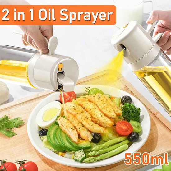 Oliesproeier voor Koken 2 in 1, Oliespray voor Keuken 550ml, Oliespray ...