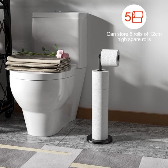 Toiletrolhouder staand, roestvrij stalen wc-rolhouder staand, wc ...