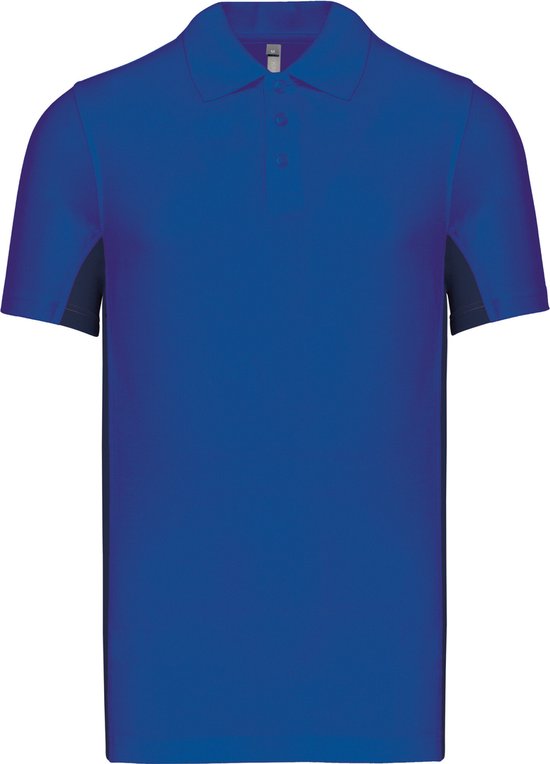 Kariban Tweekleurige piquépolo korte mouwen heren K232 - Royal Blue ...