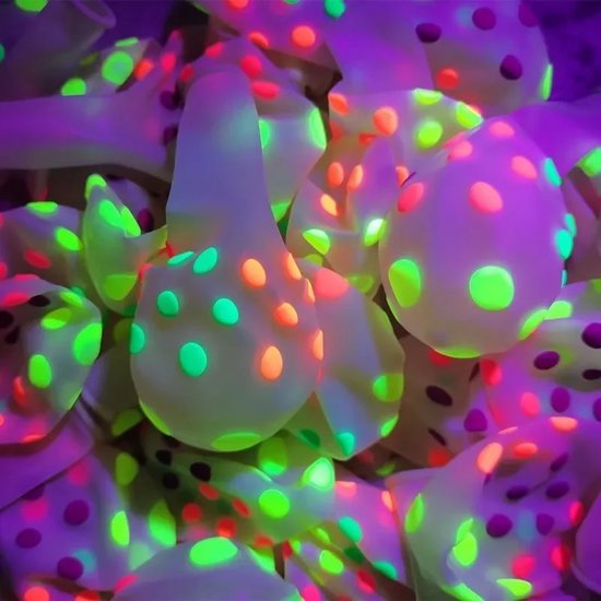 Neon Blacklight Stippen Ballonnen Set - 5 Stuks - Feest Versiering | bol