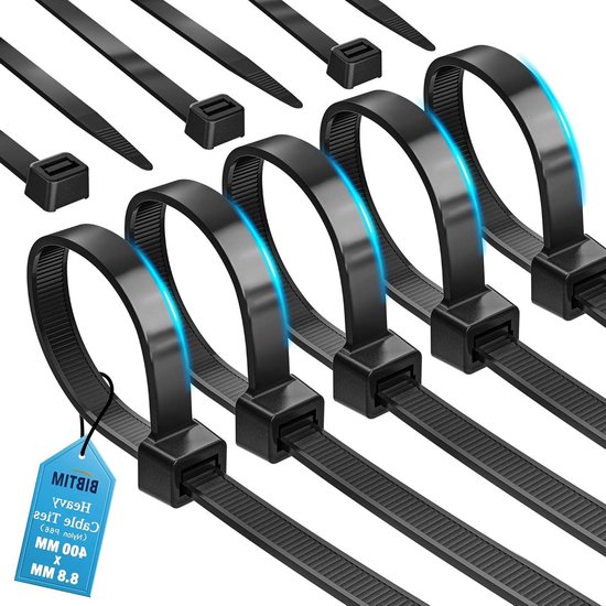 Kabelbinders 400 x 9 mm 100 stuks premium nylon ritsbanden-multifunctionele plastic... | bol