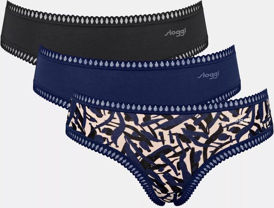 sloggi GO Crush Hipster 3 pak Dames Onderbroek - Blauw ...