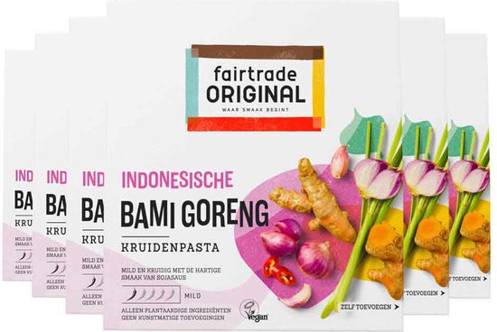 Fairtrade Original Boemboe Bami Goreng - 6 x 75 gr - Voordeelverpakking ...