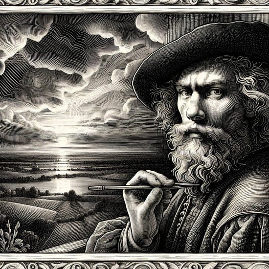 Line art rembrandt schilderij | Rembrandt's Line: A Masterpiece of ...