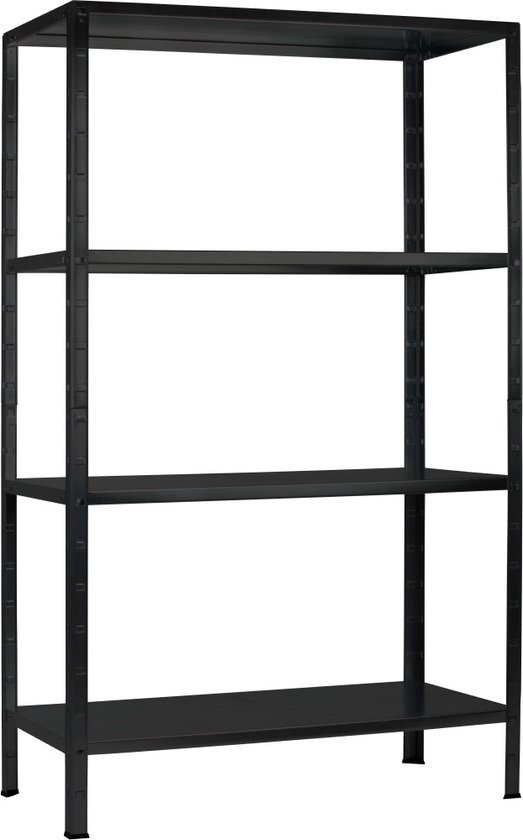 Stellingkast zwart 180x90x40cm (HxBxD) opbergrek, stelling, metaal - 2 ...