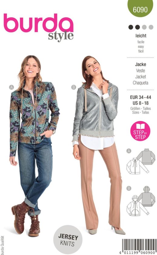 Burda Naaipatronen Dames - Maat 44/Maat 42/Maat 40/Maat 38/Maat 36/Maat ...