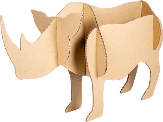 Kartonnen neushoorn - Kartonnen 3D dier - 82x22x49 cm - Dieren figuur ...