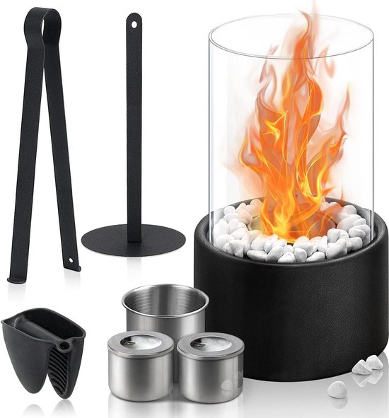 Tafelhaard BRIAN & DANY Bio-ethanol zwart vuurtafeldecoratie indoor ...