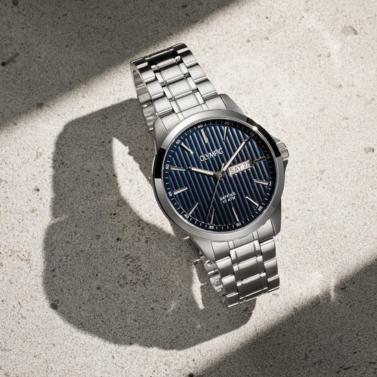 Olympic OL26HSS312 JOHN Horloge - Staal - Staal - Blauw | bol