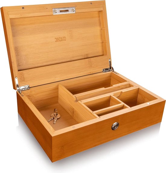 Stash Box van Bamboe - Afsluitbare Rolling Box voor Discrete en Veilige ...