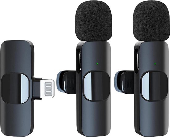 Draadloze Microfoon voor iPhone 2.4GHz Plug Play Mnini Clip-on Mic voor ...