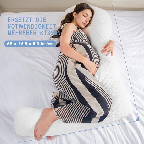 Zwangerschapskussen 3-vormig traagschuim - 173 cm lang ...