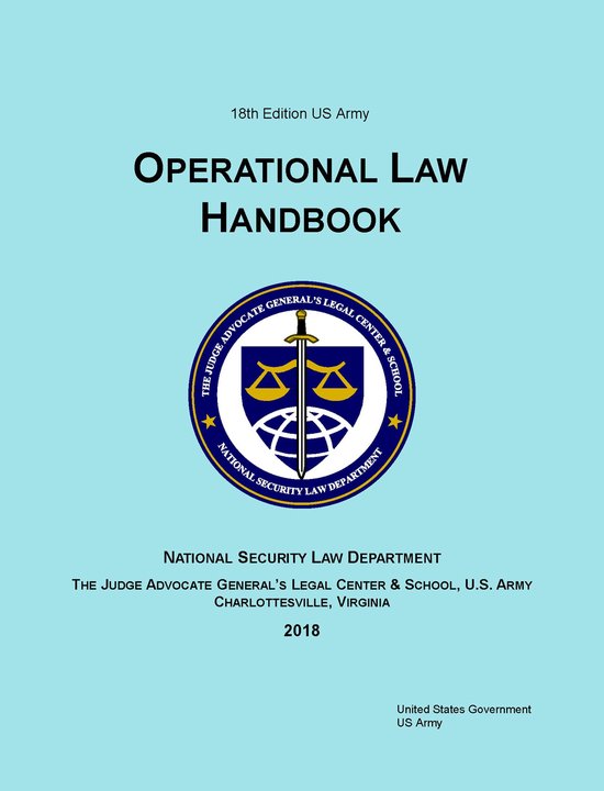 18th Edition US Army Operational Law Handbook (ebook), United States ...