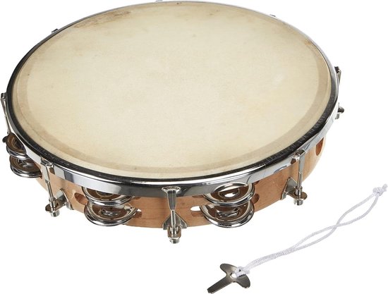 Tamboerijn houten met natuurlijke huid Ø 25 cm - 18 bakken - authentiek geluid - vanaf... | bol