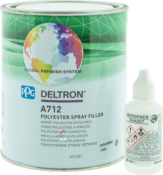 PPG A712 Polyester Spray Filler + Verharder 1 liter | bol