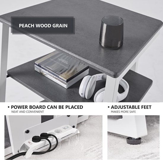 Platenspeler Meubel - Design Hifi-rek van hout en staal met verstelbare ...
