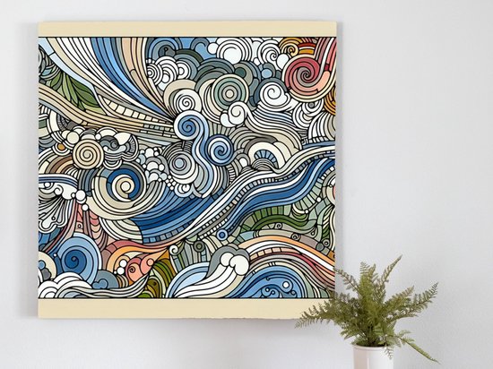 Line art relief schilderij | Lineair reliëf: Een kunstwerk gevuld met ...