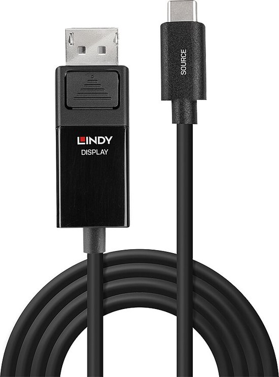 LINDY USB-C-displaykabel USB-C stekker, DisplayPort-stekker 2.00 m ...