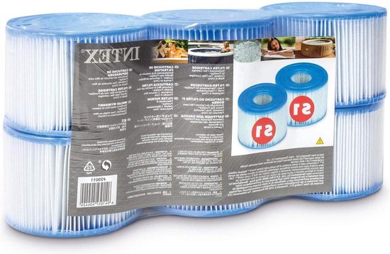 Intex 29011E Type S1 PureSpa Hot Tub Filter Vervangende Cartridges 6 ...