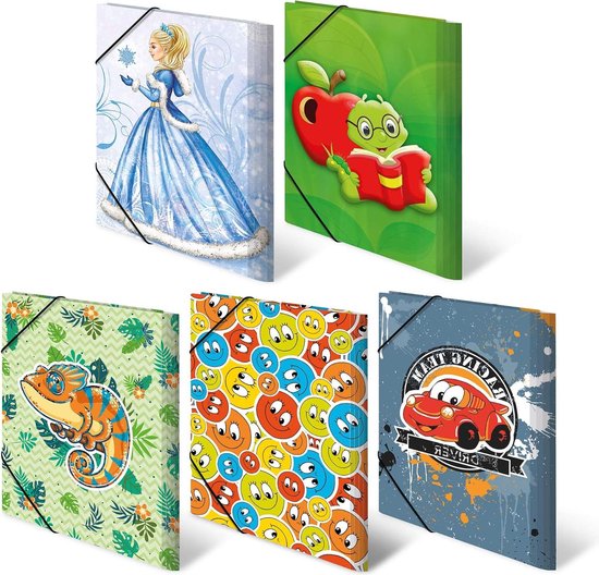 Verzamelmappen A3 Kids assortiment 10 stuks hoekspanner mappen voor ...