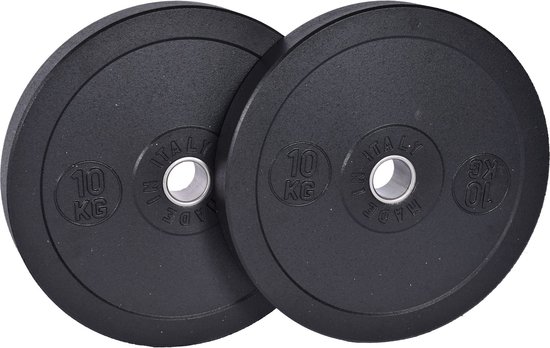 Stunttegels - Bumper plate - 10KG - halterschijf - Geschikt voor olympische stangen -... | bol