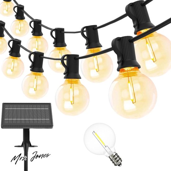 Mrs. Jones Solar Lichtsnoer voor Buiten 15M - Lichtsnoer op Zonne ...