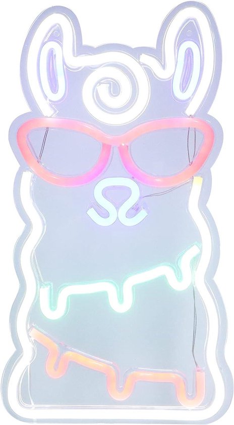 Alpaca Vorm LED Neon Light Muur Teken - Leuke Sfeerverlichting voor ...