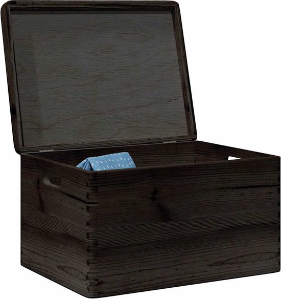 vidaXL - Houten - kist - met - deksel&handvatten - 40x30x23cm ...