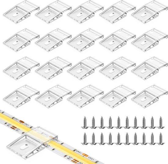 LED strip Clear Strip Light Clips-Zelfklevend en met Schroeven Montage ...