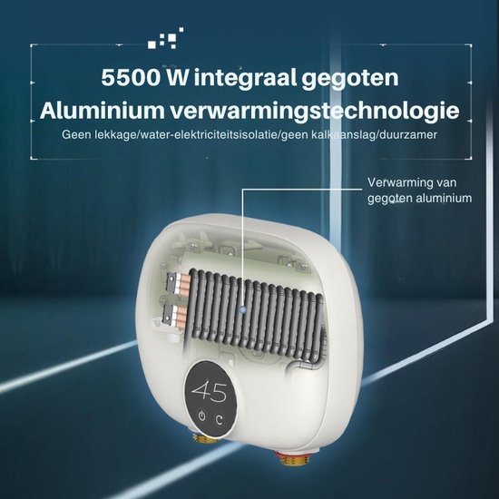 Elektrische Doorstroomboiler 5,5 kw Compacte Tankloze Mini Boiler Met ...
