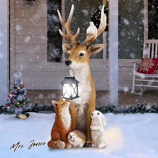 Mrs. Jones Kerstdecoratie hert led-lantaarn tuindecoratie eland ...