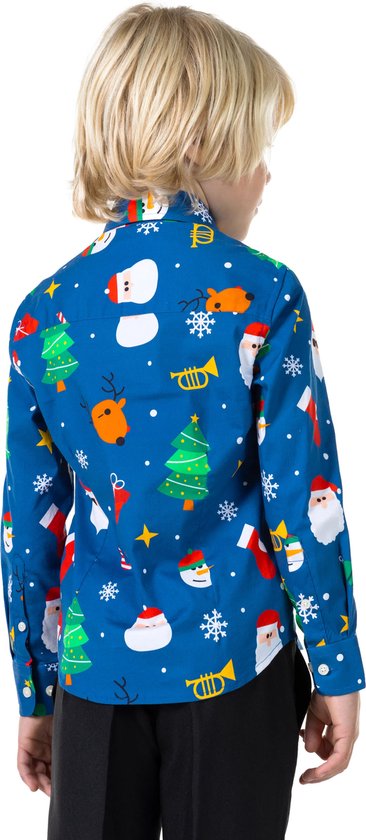 OppoSuits Festivity Blue Boys - Kids Kerst Overhemd - Kerst shirt ...