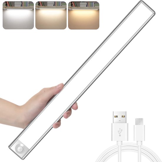 40 cm lichtstrip, bewegingsmelder, 120 leds, 2000 mAh, oplaadbaar via ...